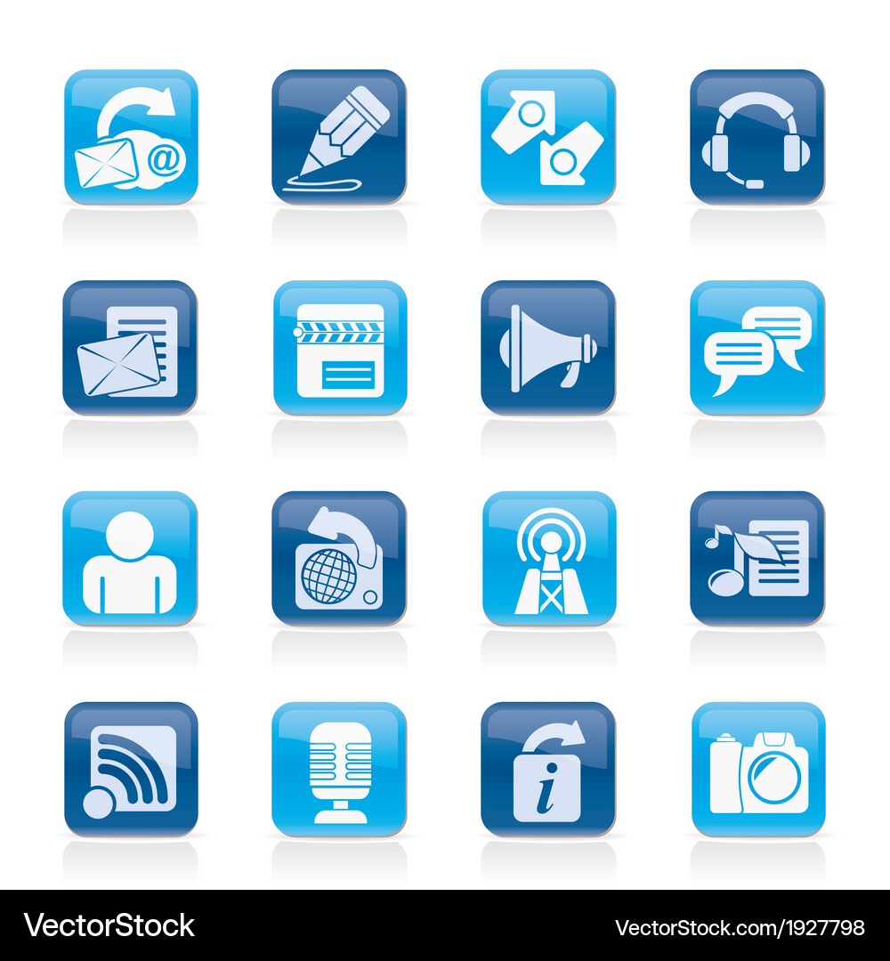 Communication and social network icons Royalty Free Vector