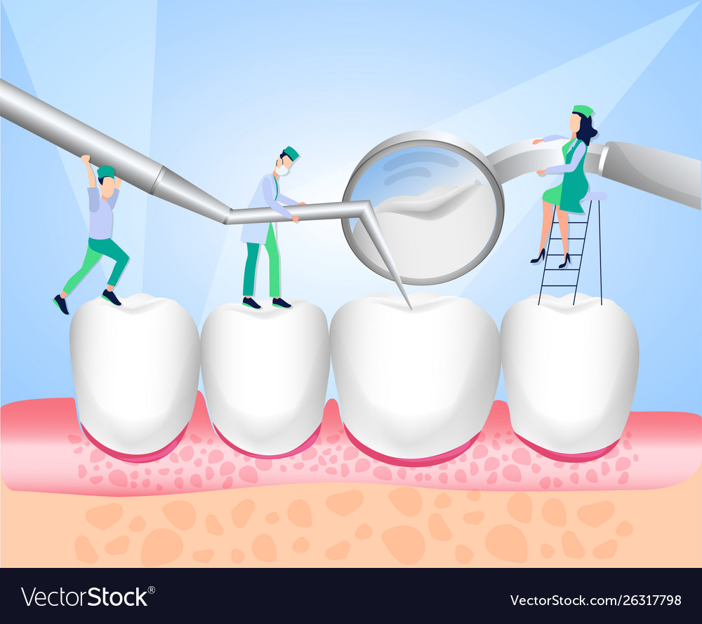 Dentistry teeth treatment whitening Royalty Free Vector
