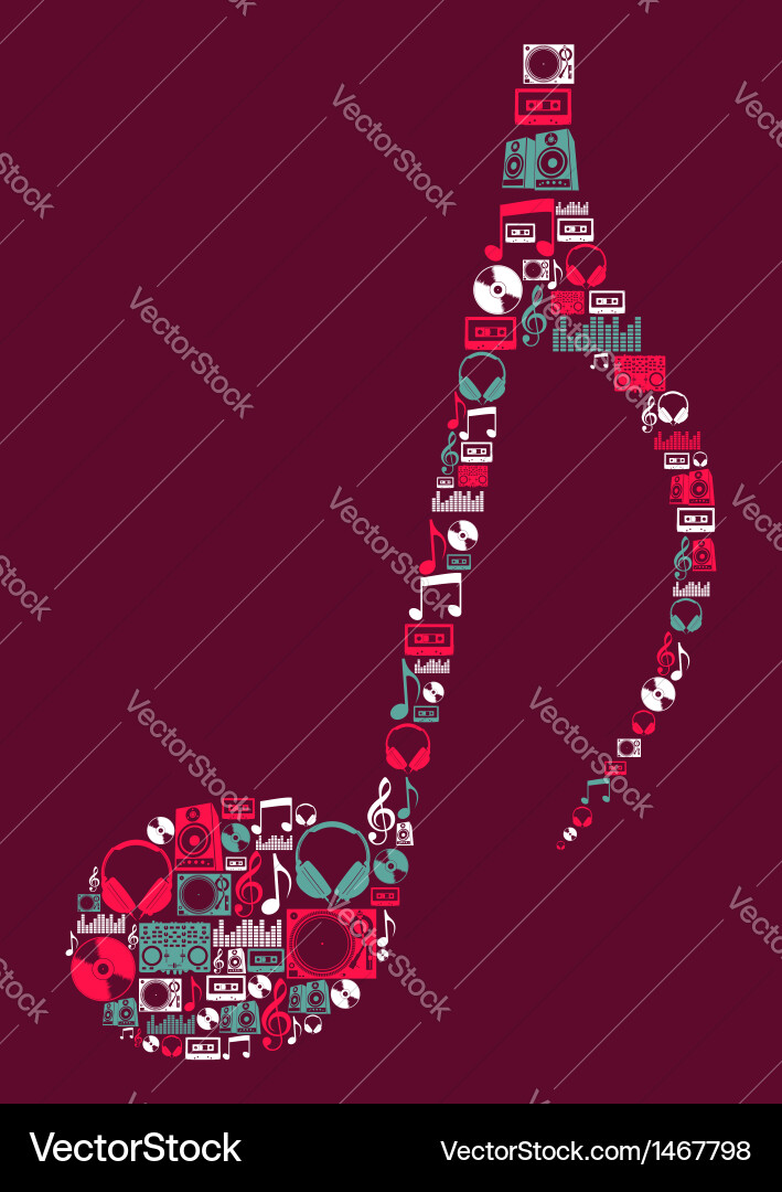 Dj music icons musical note Royalty Free Vector Image