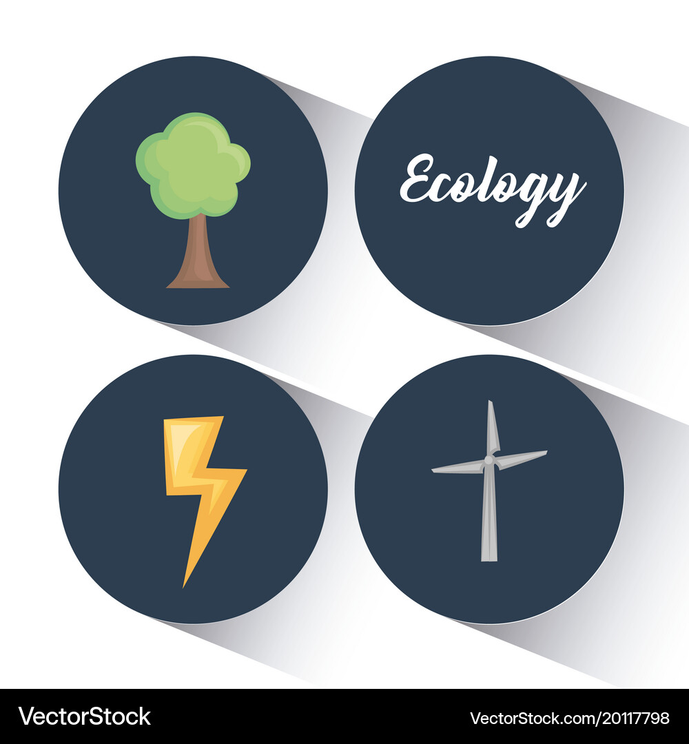 Ecology clean energy icons Royalty Free Vector Image