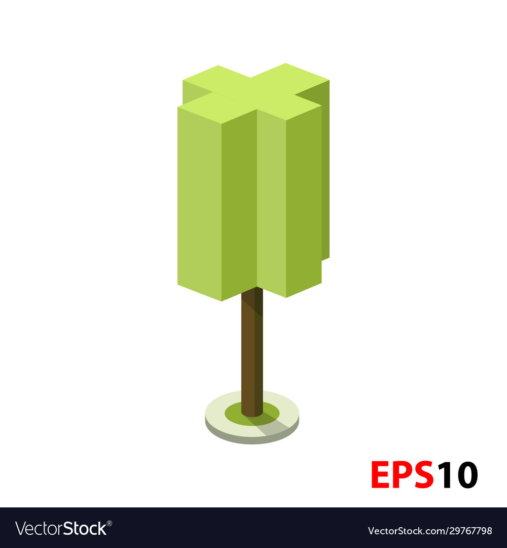 Green tree isometric Royalty Free Vector Image
