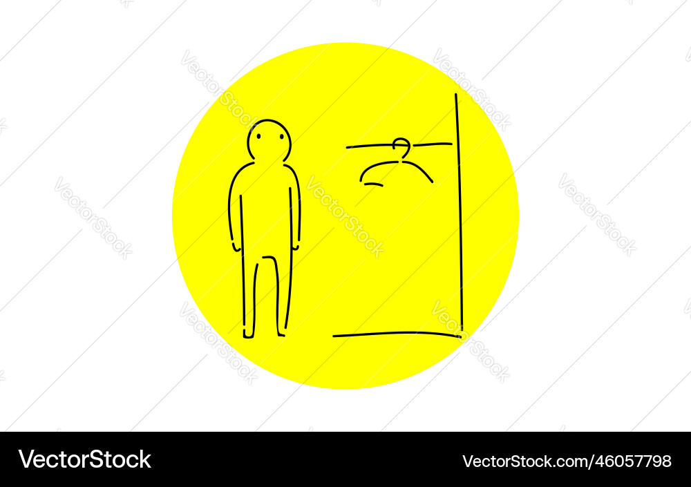 Handwritten simple icon mens changing room Vector Image