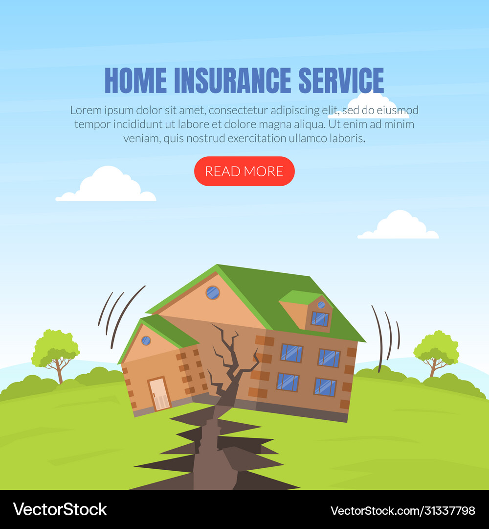 Home insurance service landing page template Vector Image