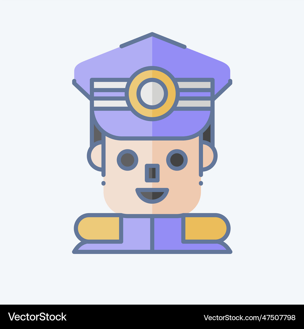 Icon commandant related to military symbol doodle Vector Image