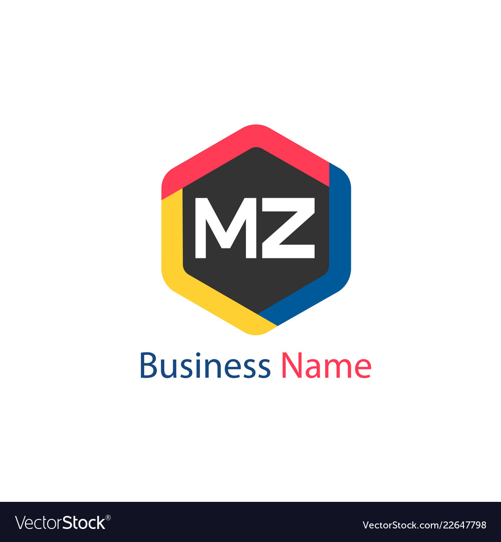 Initial letter mz logo template design Royalty Free Vector