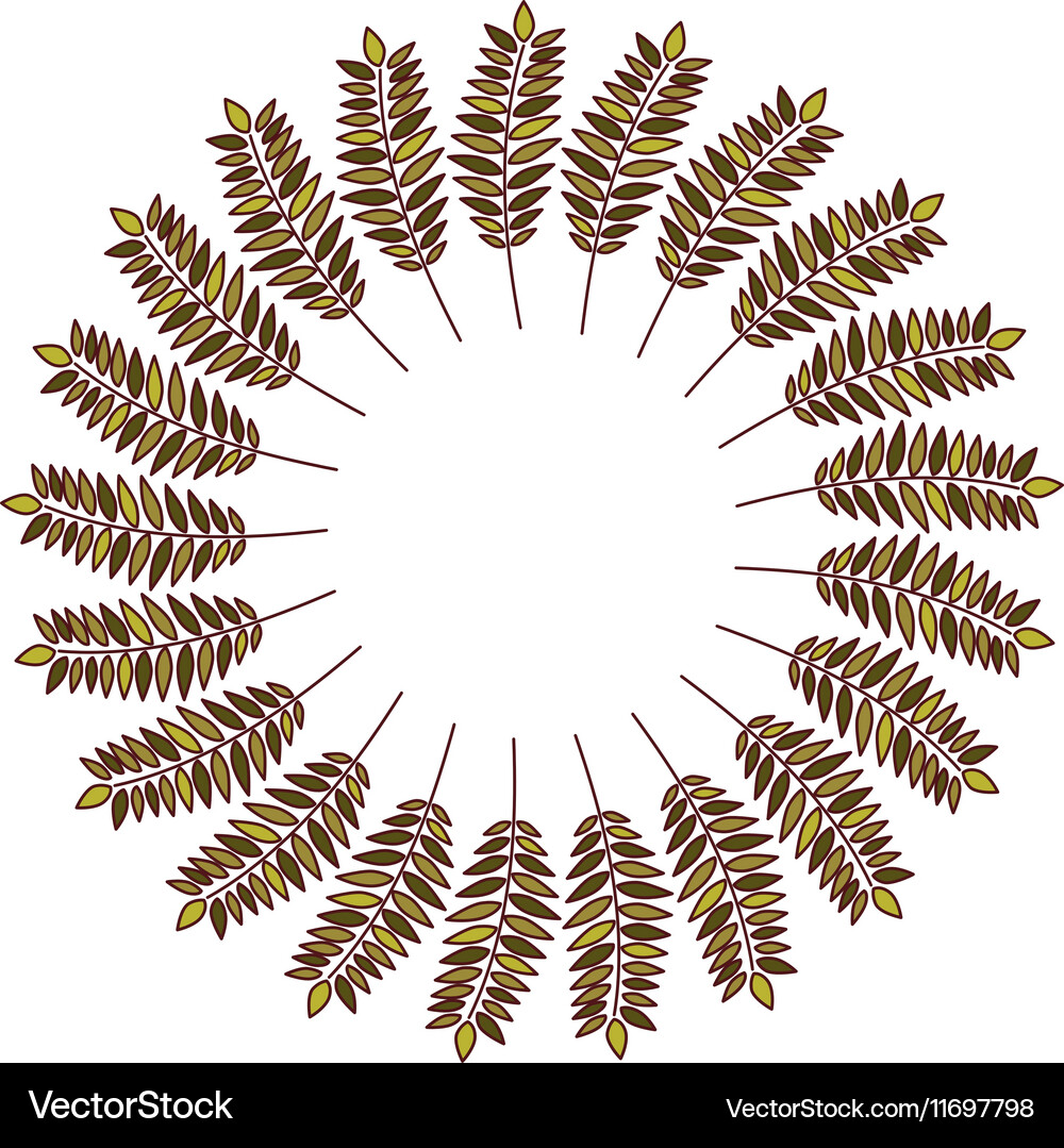 Isolated leaves crown decoration design Royalty Free Vector
