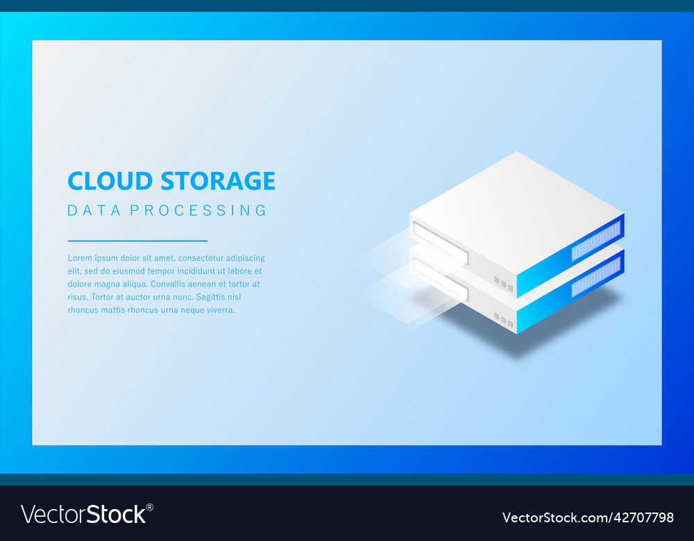 Isometric Server Digital Space Data Storage Data Vector Image