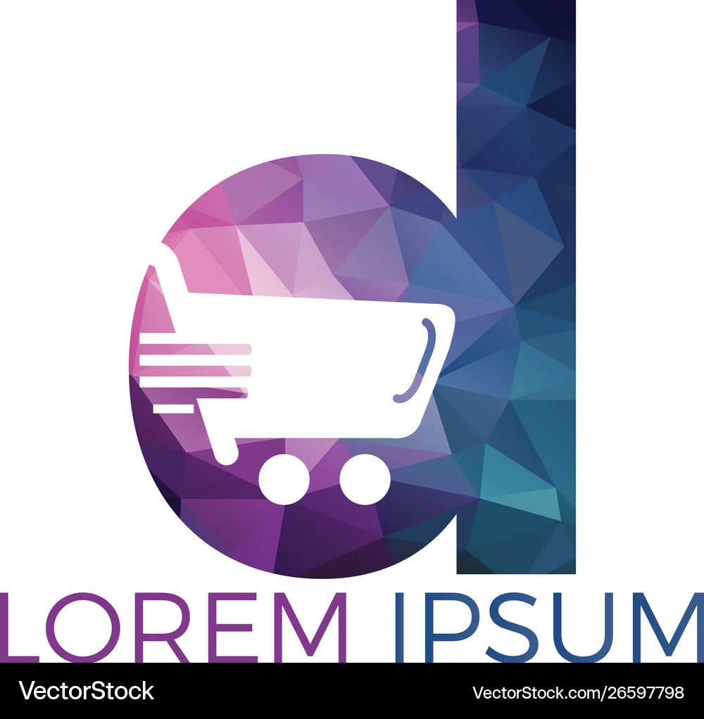 Letter p shopping logo design Royalty Free Vector Image