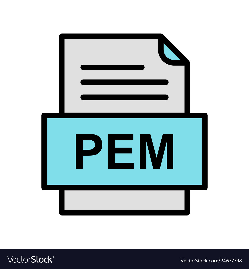Pem file document icon Royalty Free Vector Image
