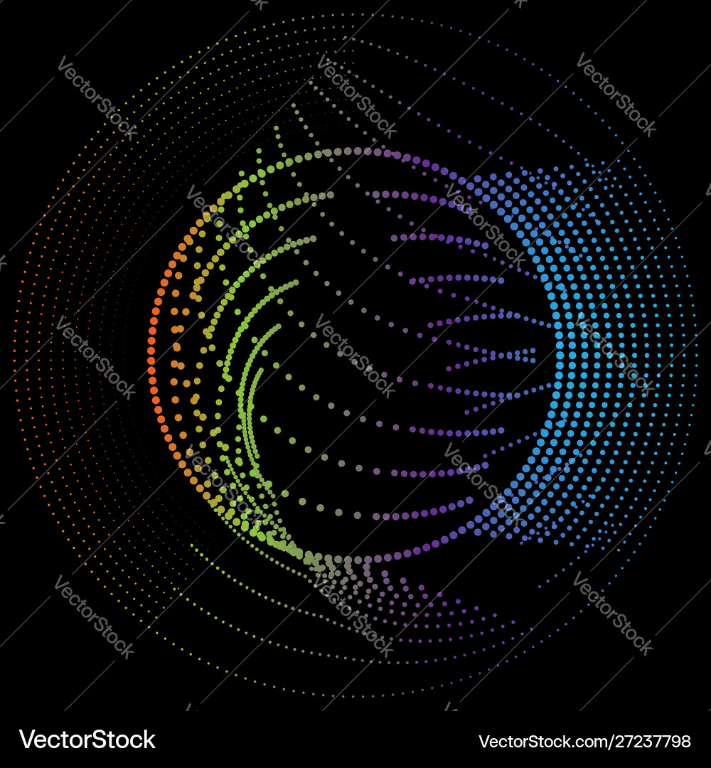 Radial element with random dots circles rings Vector Image