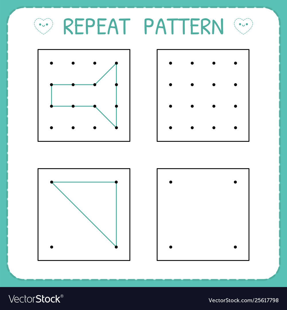Repeat pattern educational games for practicing Vector Image