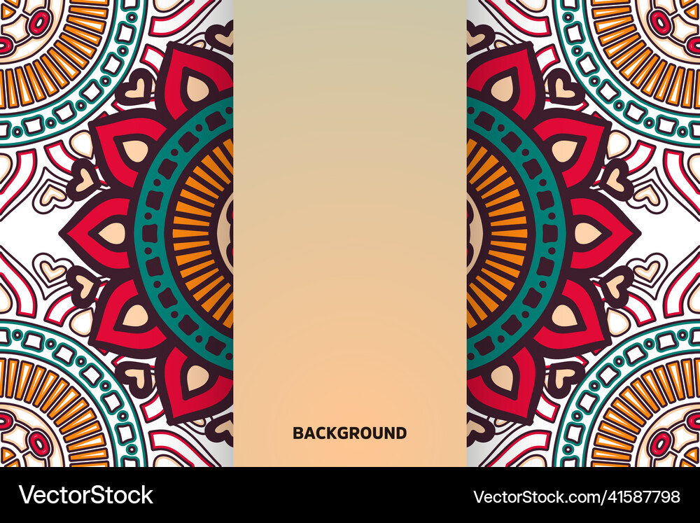 Simple background with colorful indian mandala Vector Image
