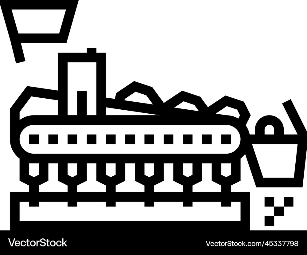 Sinter plant steel production line icon Royalty Free Vector