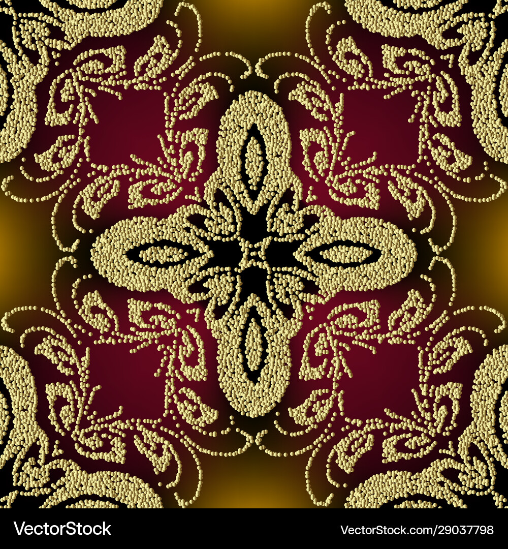 Vintage textured gold floral seamless pattern Vector Image