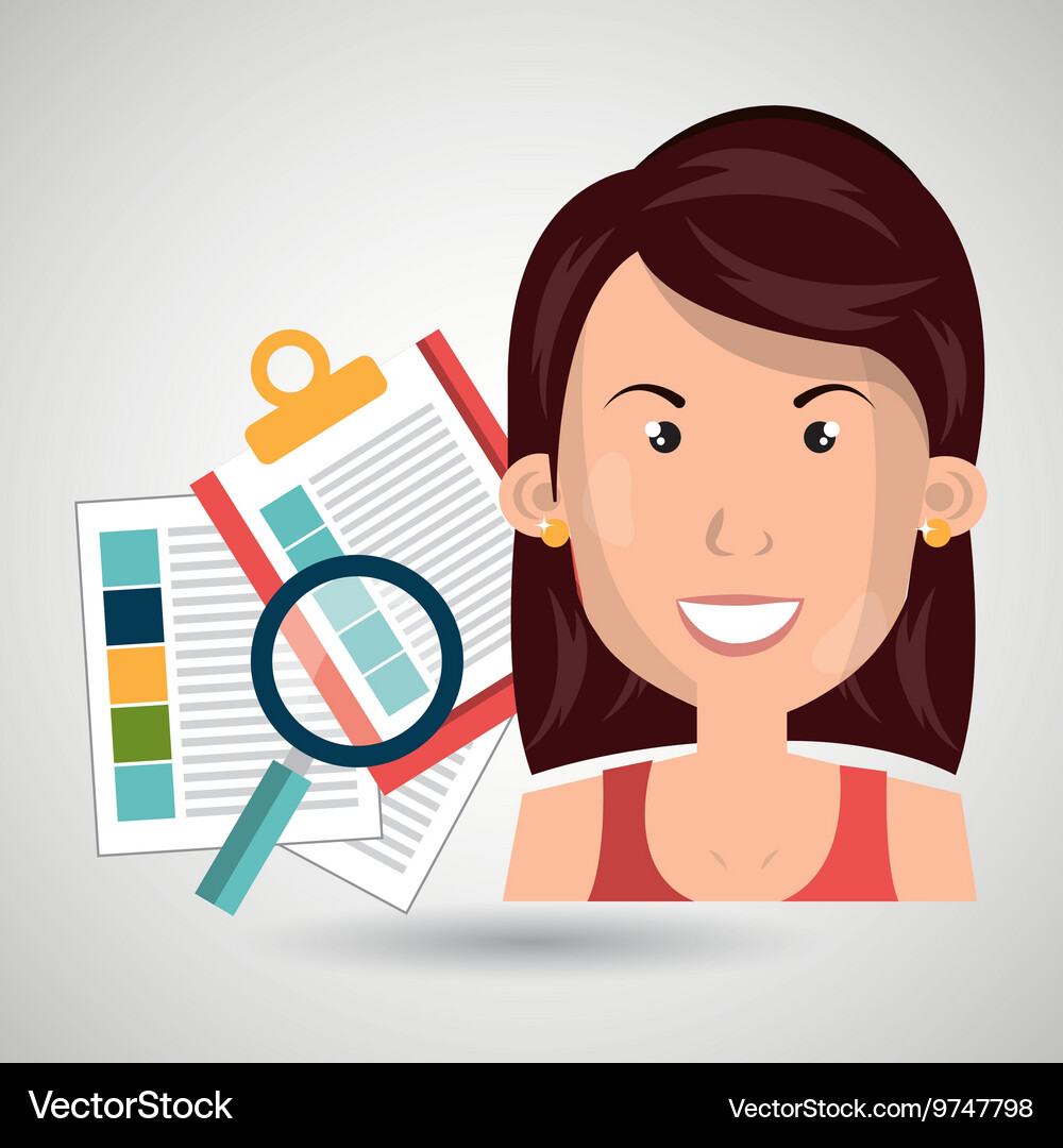 Women and papers isolated icon design Royalty Free Vector