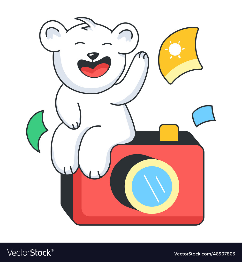 Bear camera Royalty Free Vector Image - VectorStock