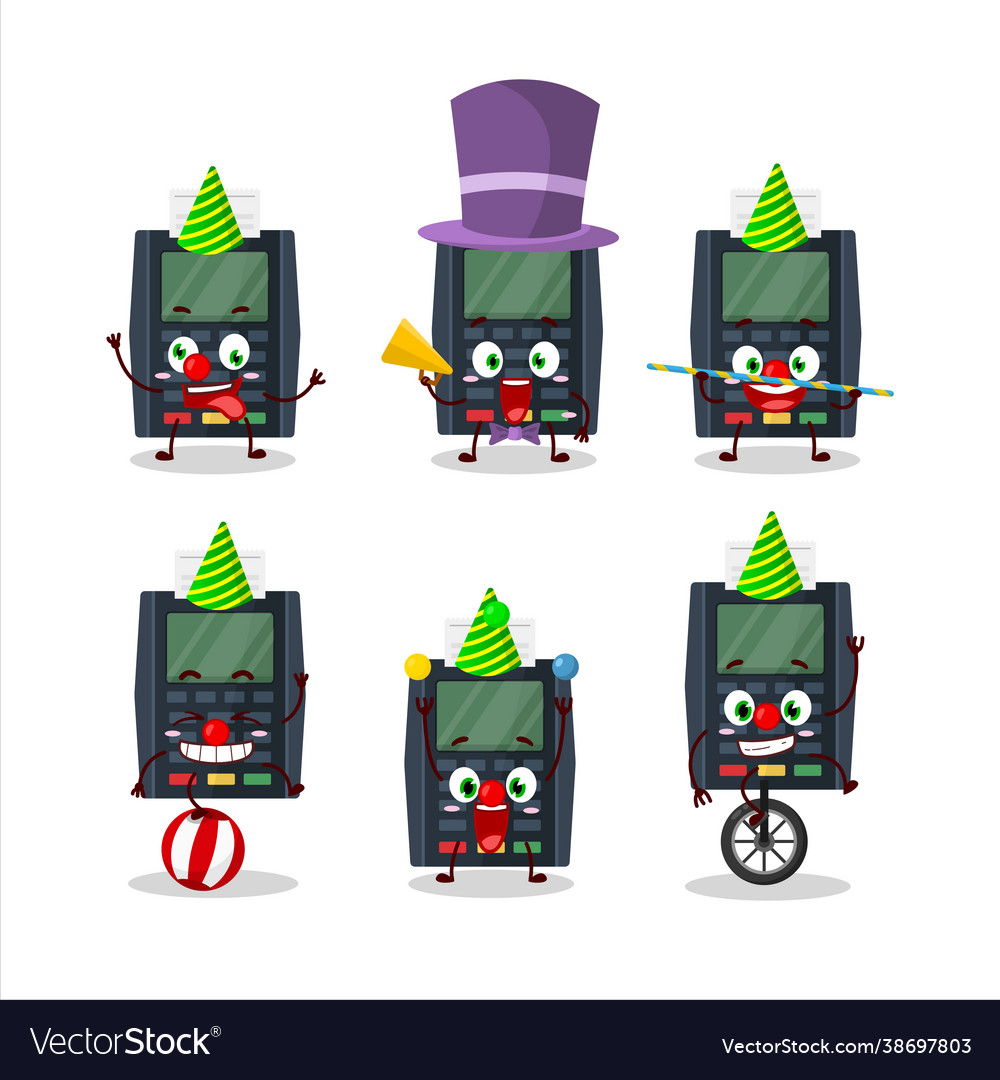 Cartoon Character Terminal Bank Card Royalty Free Vector