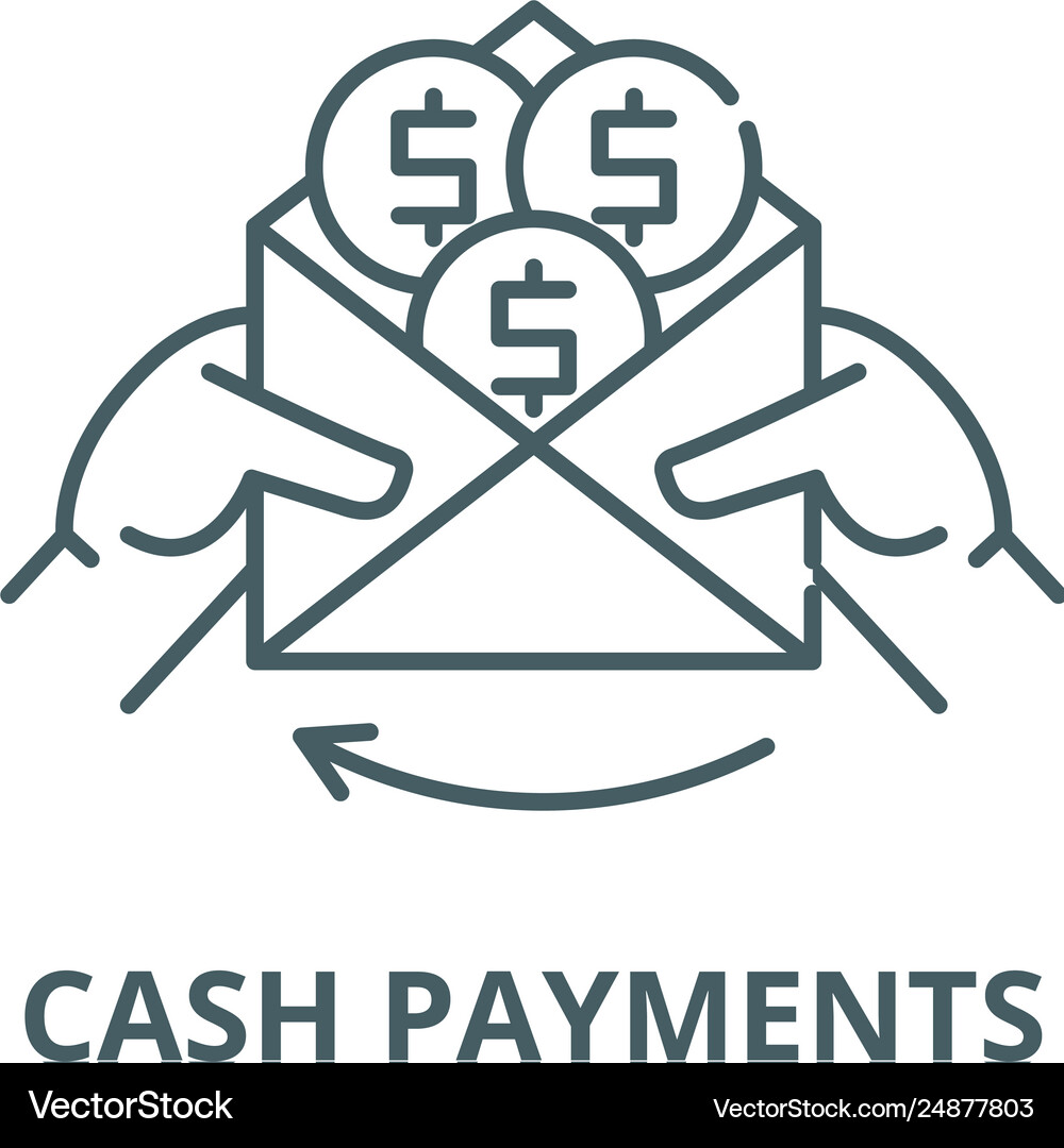 Cash payments line icon payments Royalty Free Vector Image