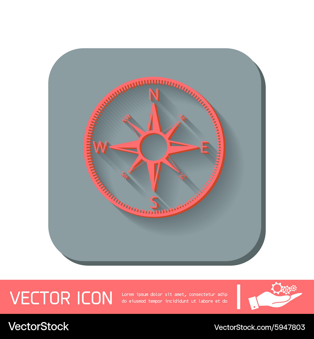Compass icon orienteering traveling or camping Vector Image