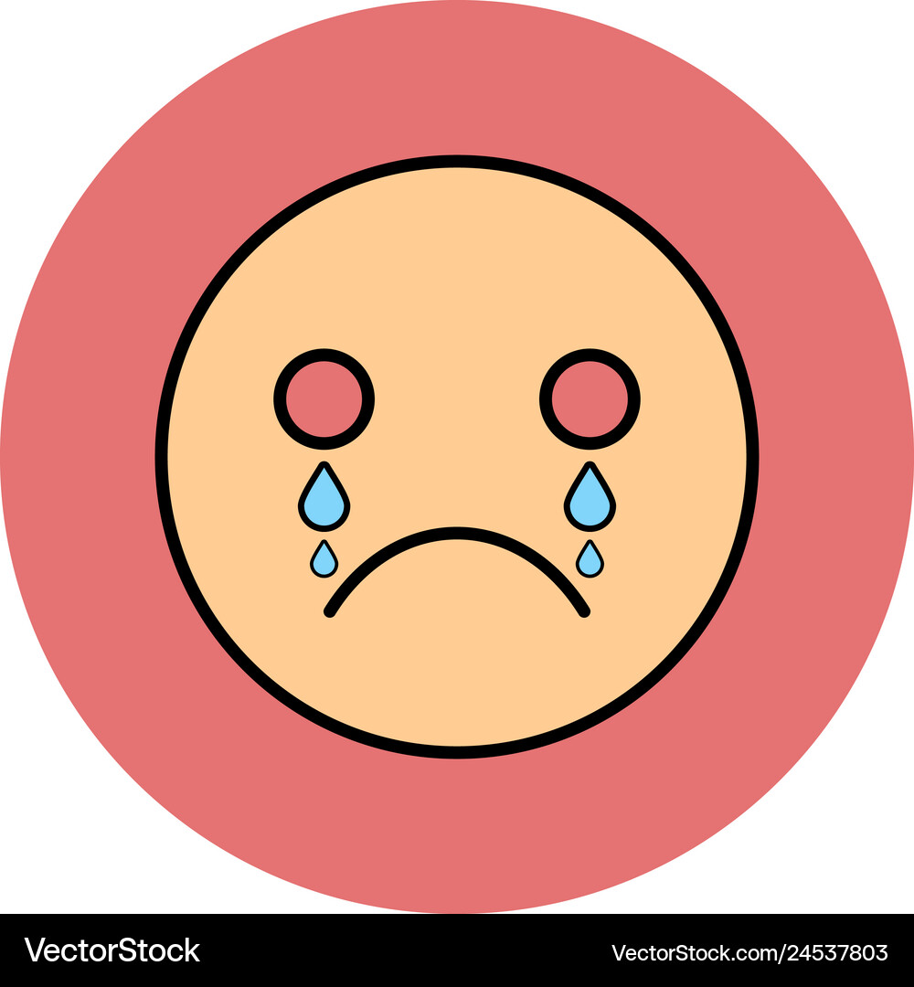 Cry emoji icon Royalty Free Vector Image - VectorStock
