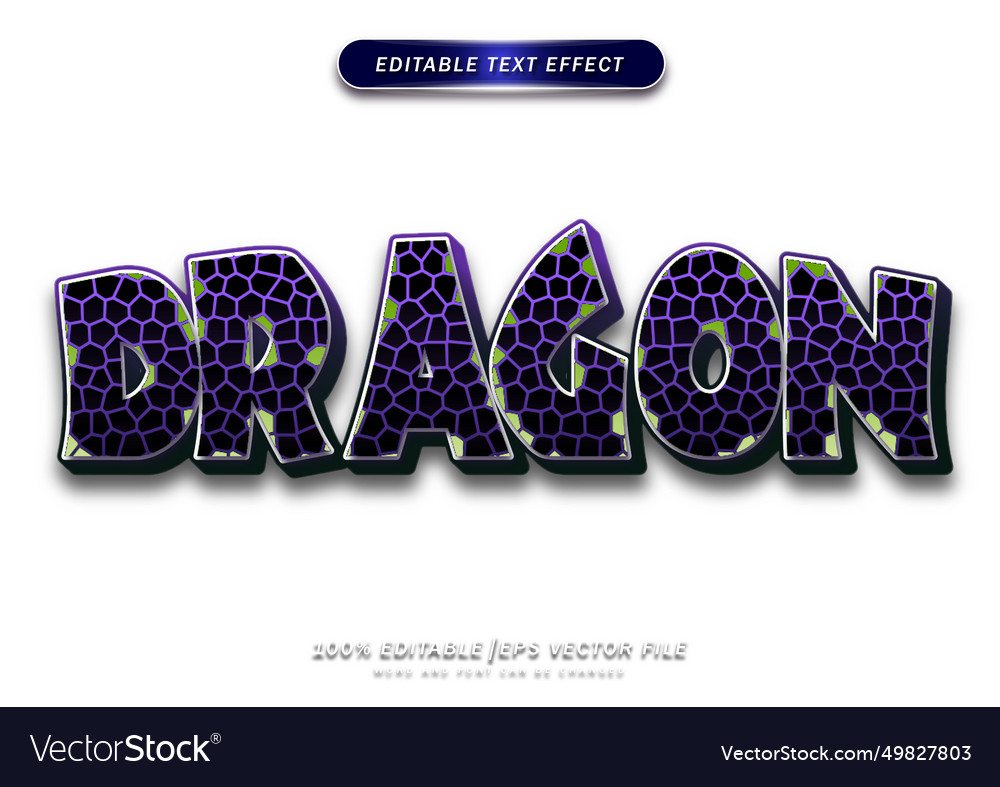 Dragon texture editable effect Royalty Free Vector Image