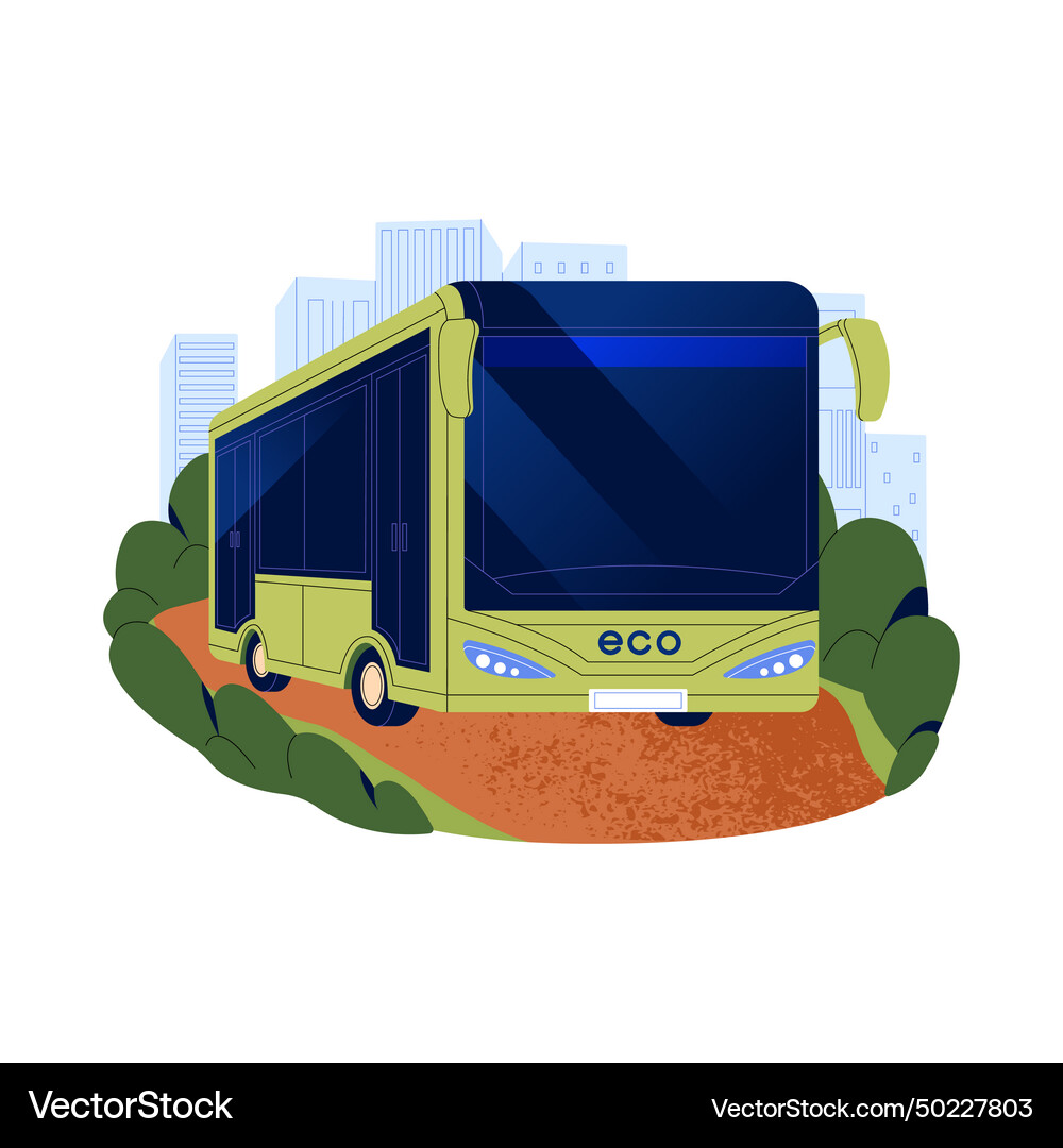Eco bus with hydrogen motor electric public Vector Image
