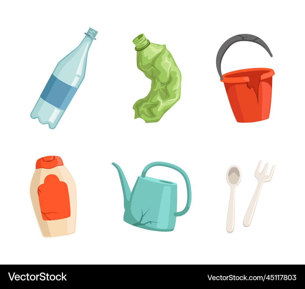 Garbage and waste with plastic glass bottle Vector Image