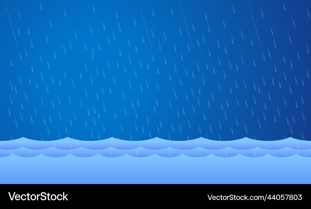 Heavy rain and storm damage with home clouds Vector Image