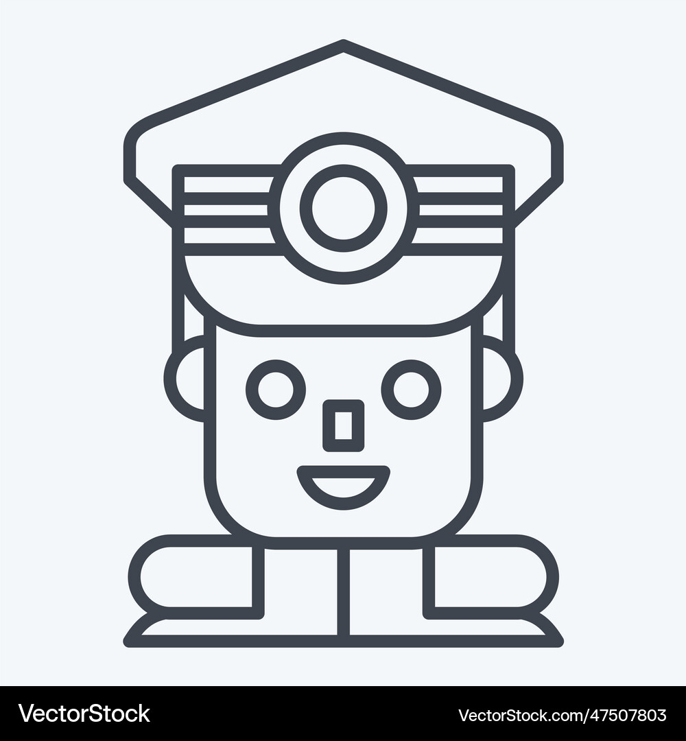 Icon commandant related to military symbol line Vector Image