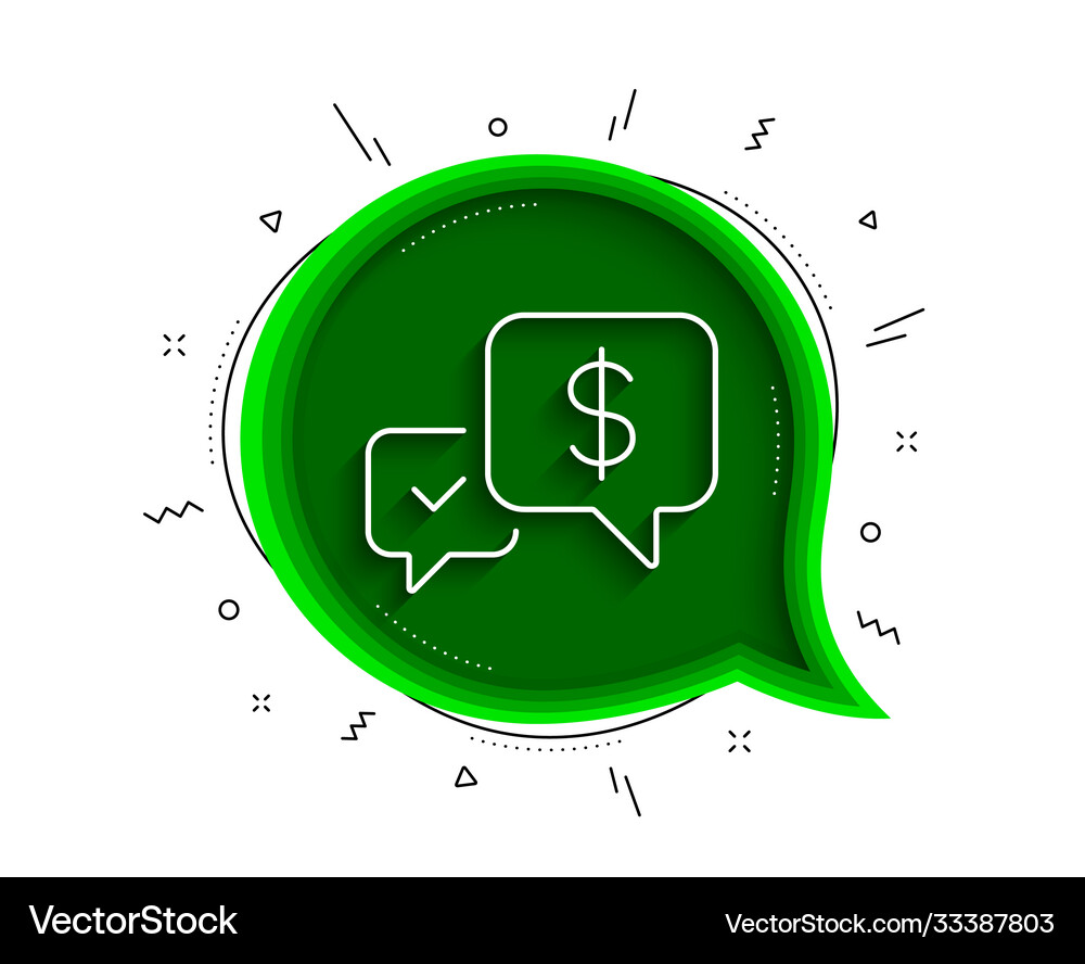 Payment receive line icon dollar exchange sign Vector Image