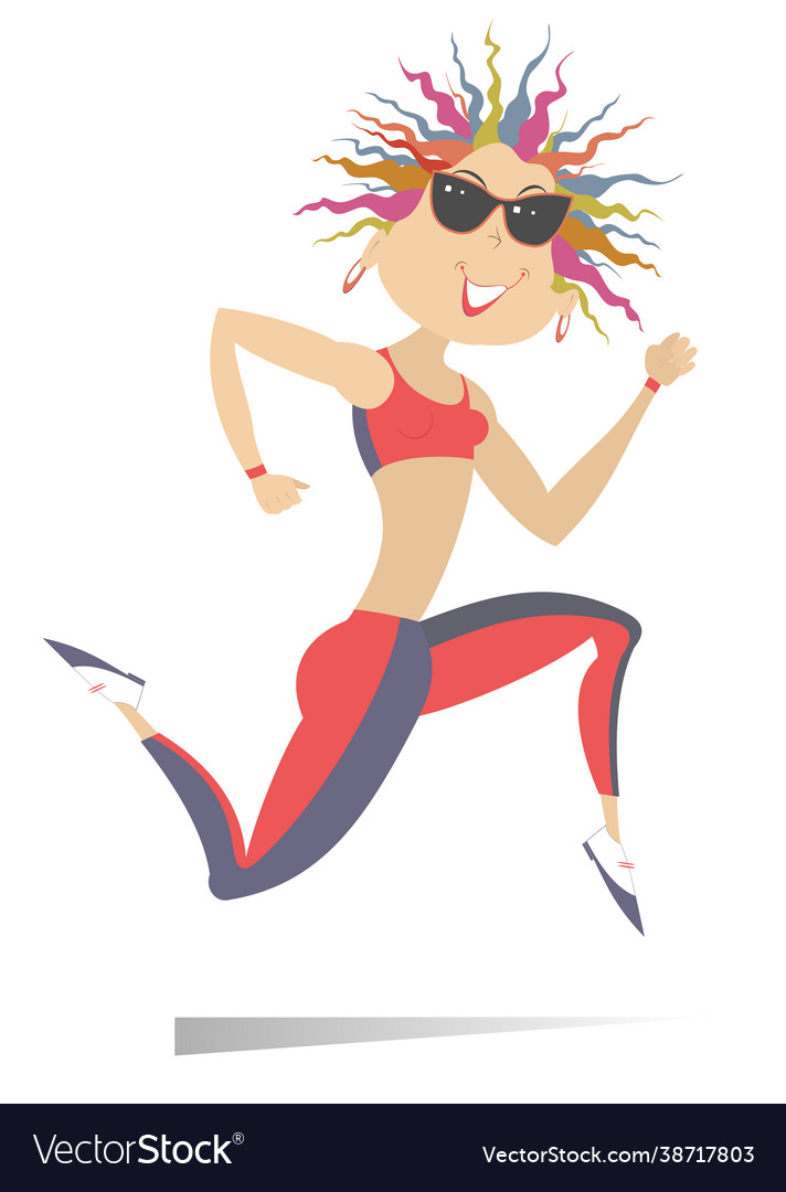 Running young woman isolated Royalty Free Vector Image