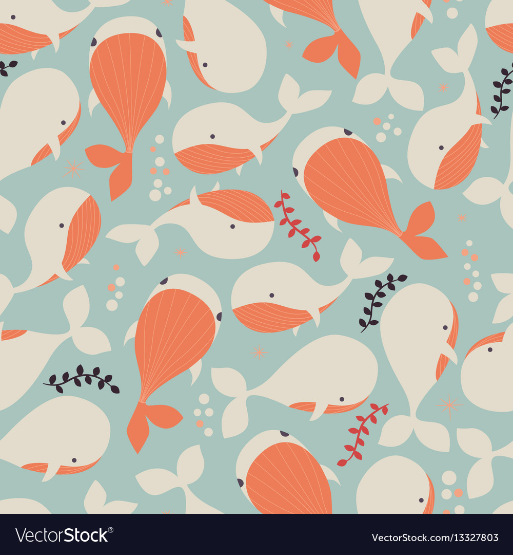 Seamless pattern with underwater ocean animals Vector Image