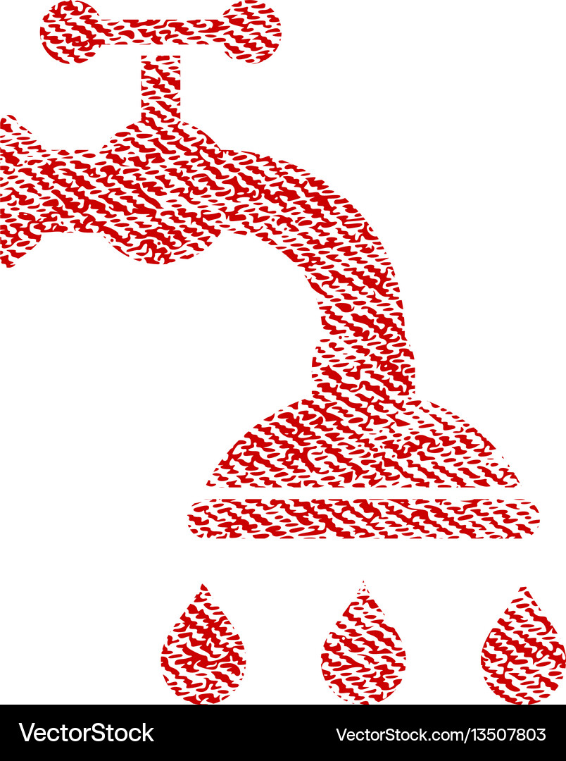 Shower tap fabric textured icon Royalty Free Vector Image