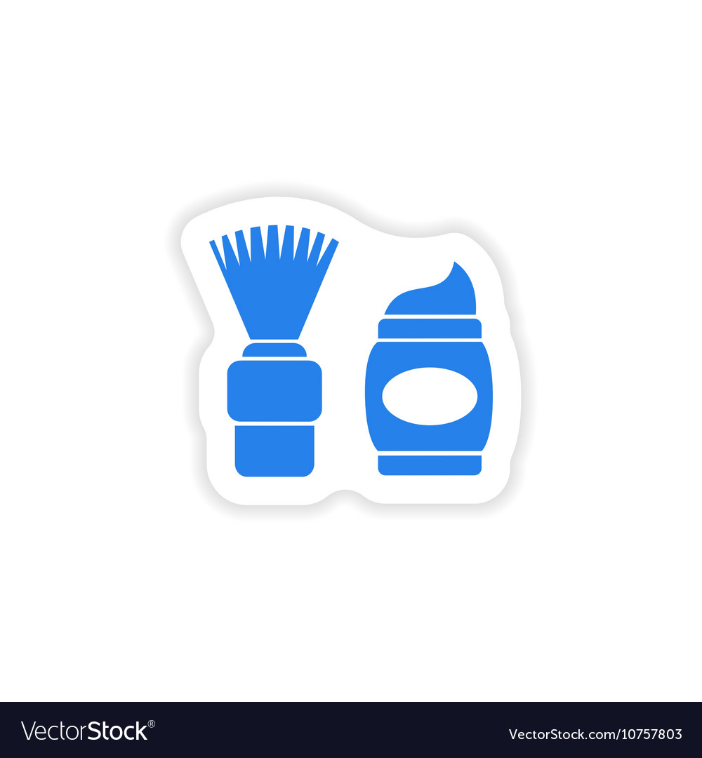 Stylish Paper Sticker On White Background Shaving Vector Image