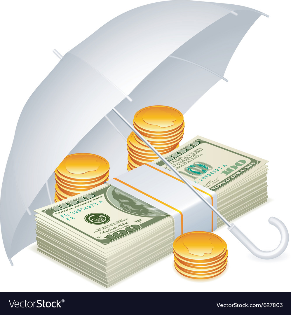 Umbrella and money Royalty Free Vector Image - VectorStock