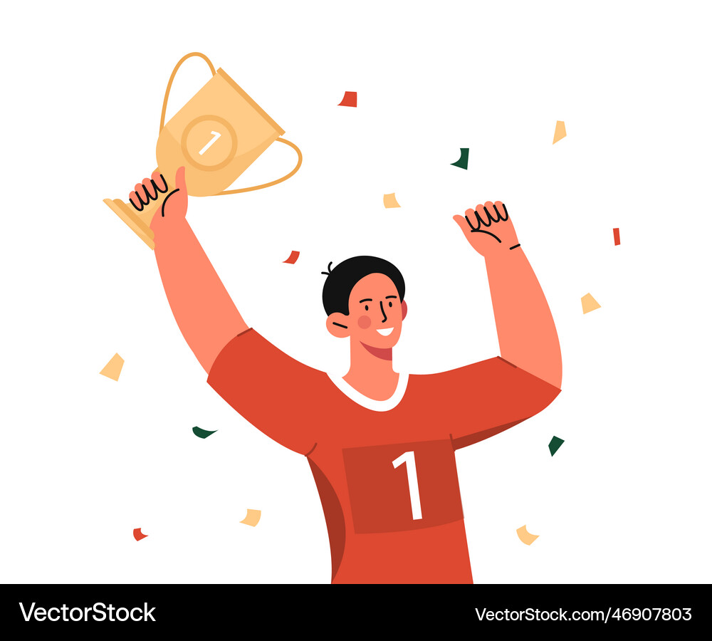 Victory football player Royalty Free Vector Image