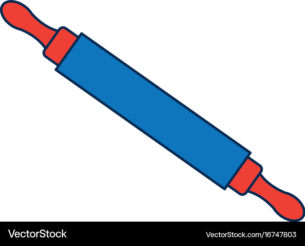 Wooden rolling pin icon kitchen tool for bakery Vector Image