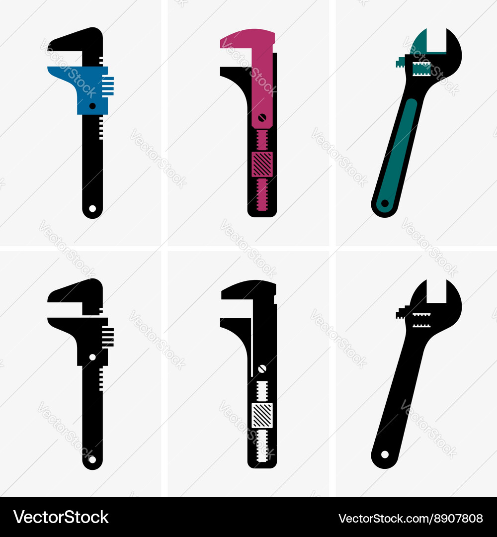 Adjustable wrenches Royalty Free Vector Image - VectorStock