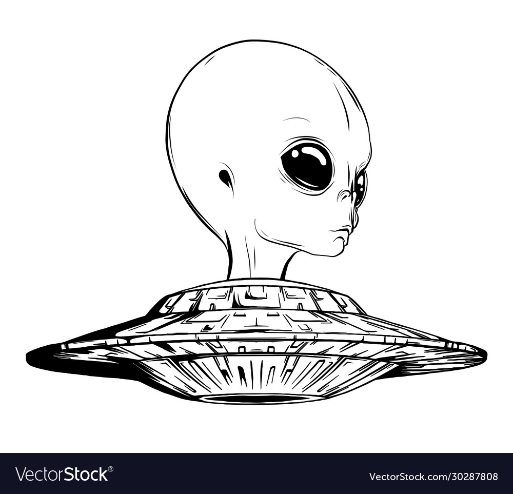 Aliens and ufo objects design elements Royalty Free Vector