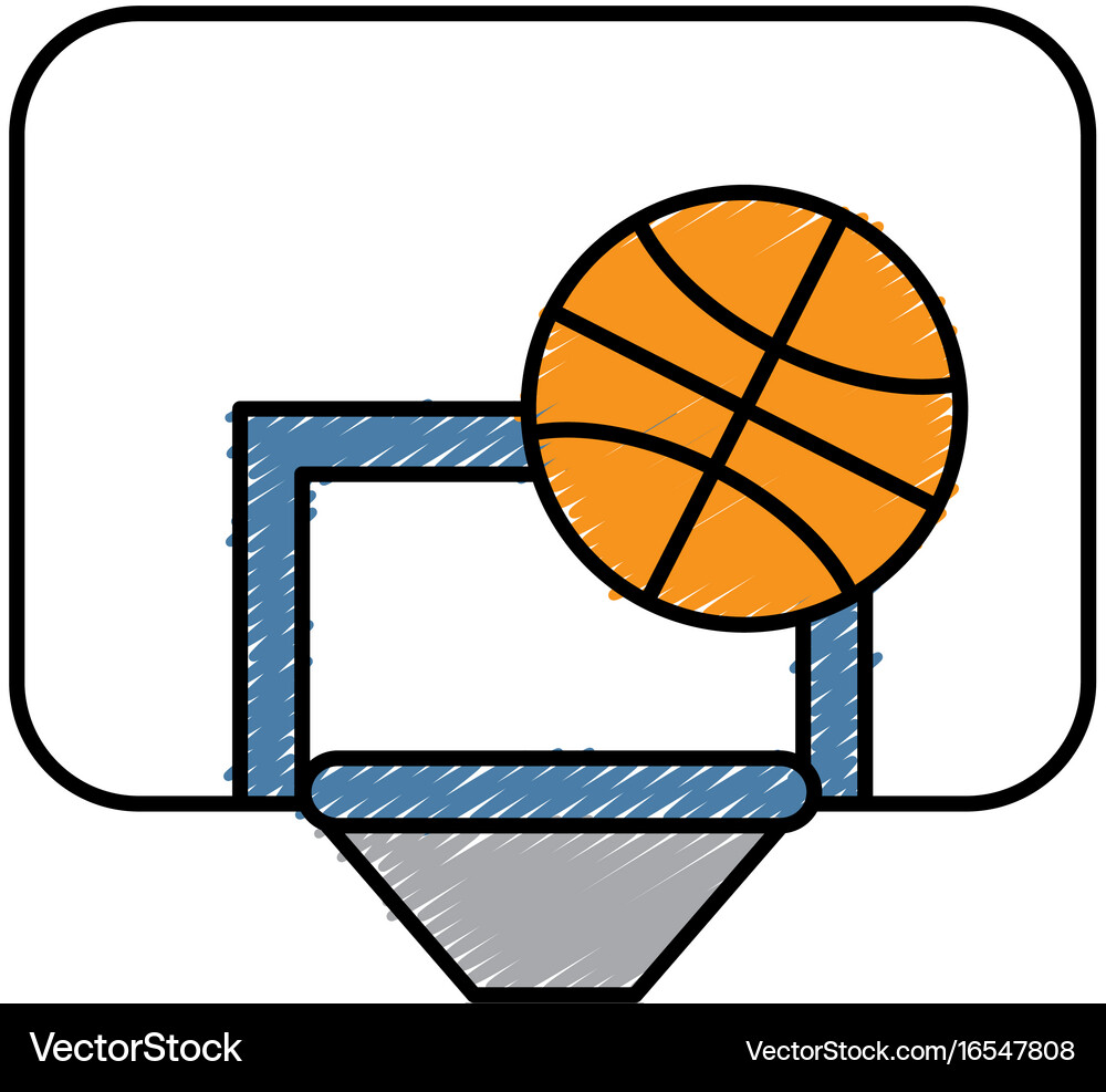 Basketball ball and board icon Royalty Free Vector Image