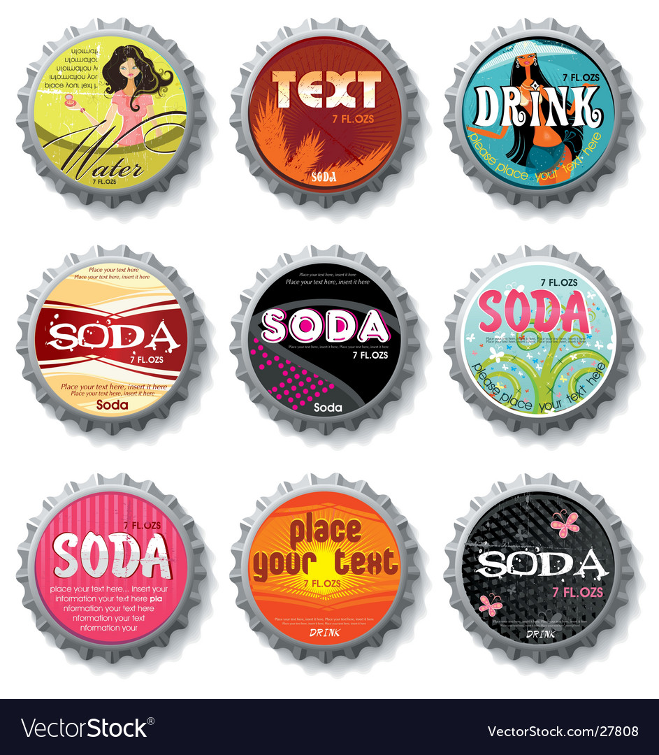 Bottle caps Royalty Free Vector Image - VectorStock