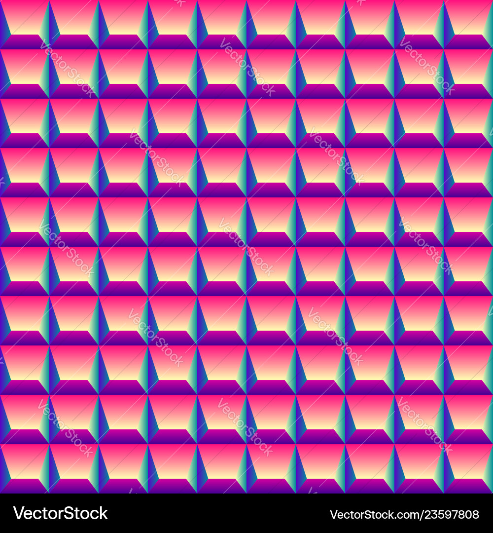 Bright colorful geometric diamond 3d seamless Vector Image