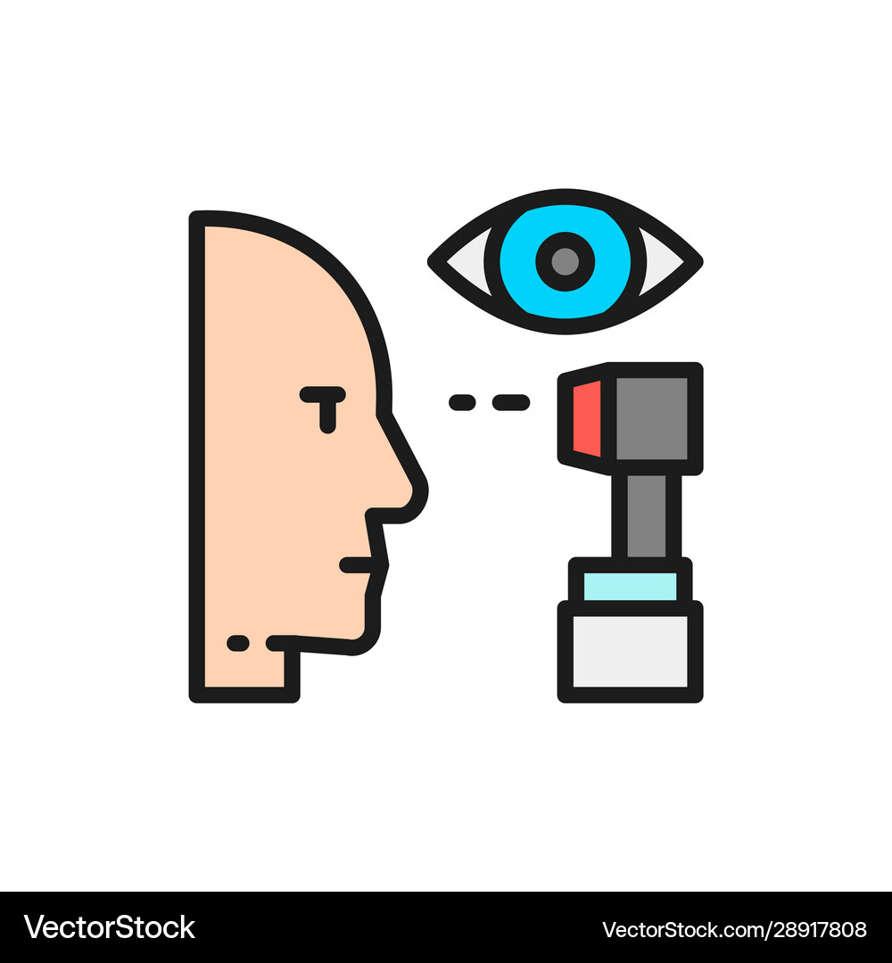 Eye verification scanning color line icon Vector Image