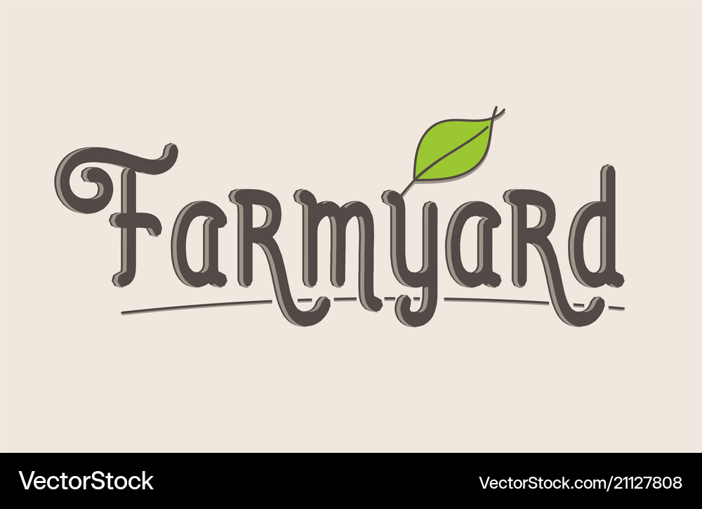 Farmyard word text typography design logo icon Vector Image