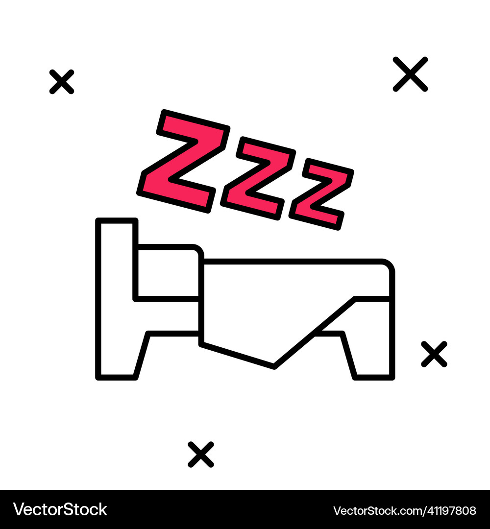 Filled outline time to sleep icon isolated Vector Image