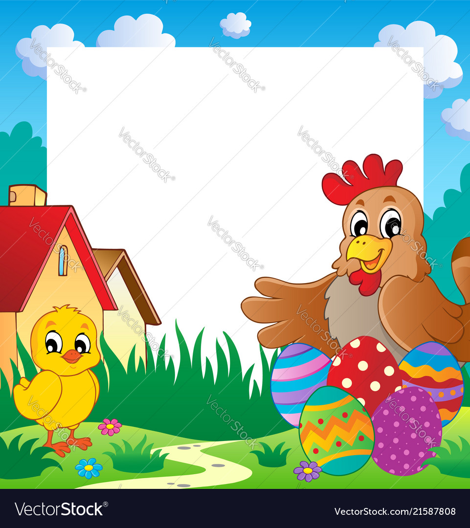 Frame with easter theme 2 Royalty Free Vector Image