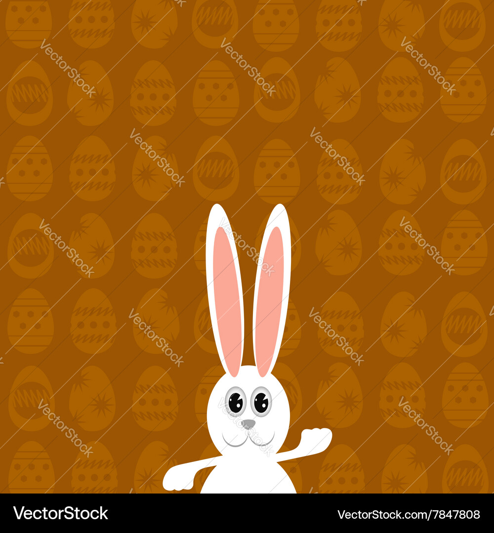Greeting card with white easter rabbit Royalty Free Vector