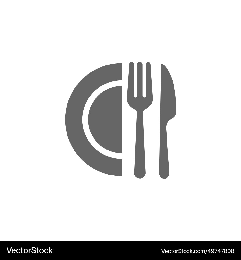 Grey cutlery set icon isolated on white background