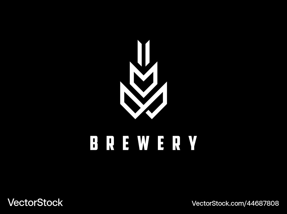 Malt wheat grain cereal rice for beer logo design Vector Image