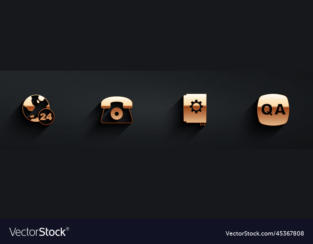 Set telephone 24 hours support user manual Vector Image